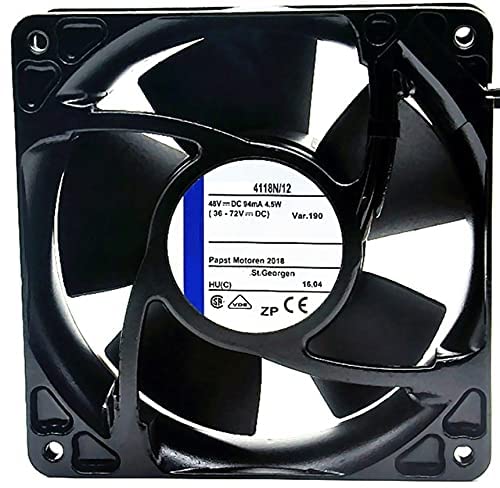 Amazon.com: 4118N/12 DC Fans 48V 94mA 4.5W 120×120×38mm Cooling Fan ...