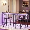 Amazon.com: YATINEY Bar Table with LED Lights, Counter Height Table ...