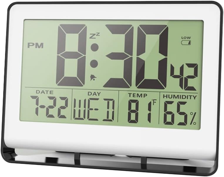 Mermshy Atomic Clock with Indoor Temperature and Humidity, -Adjusting ...