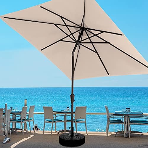 Amazon.com : JEAREY 8x8 FT Square Patio Umbrellas Aluminum Outdoor ...