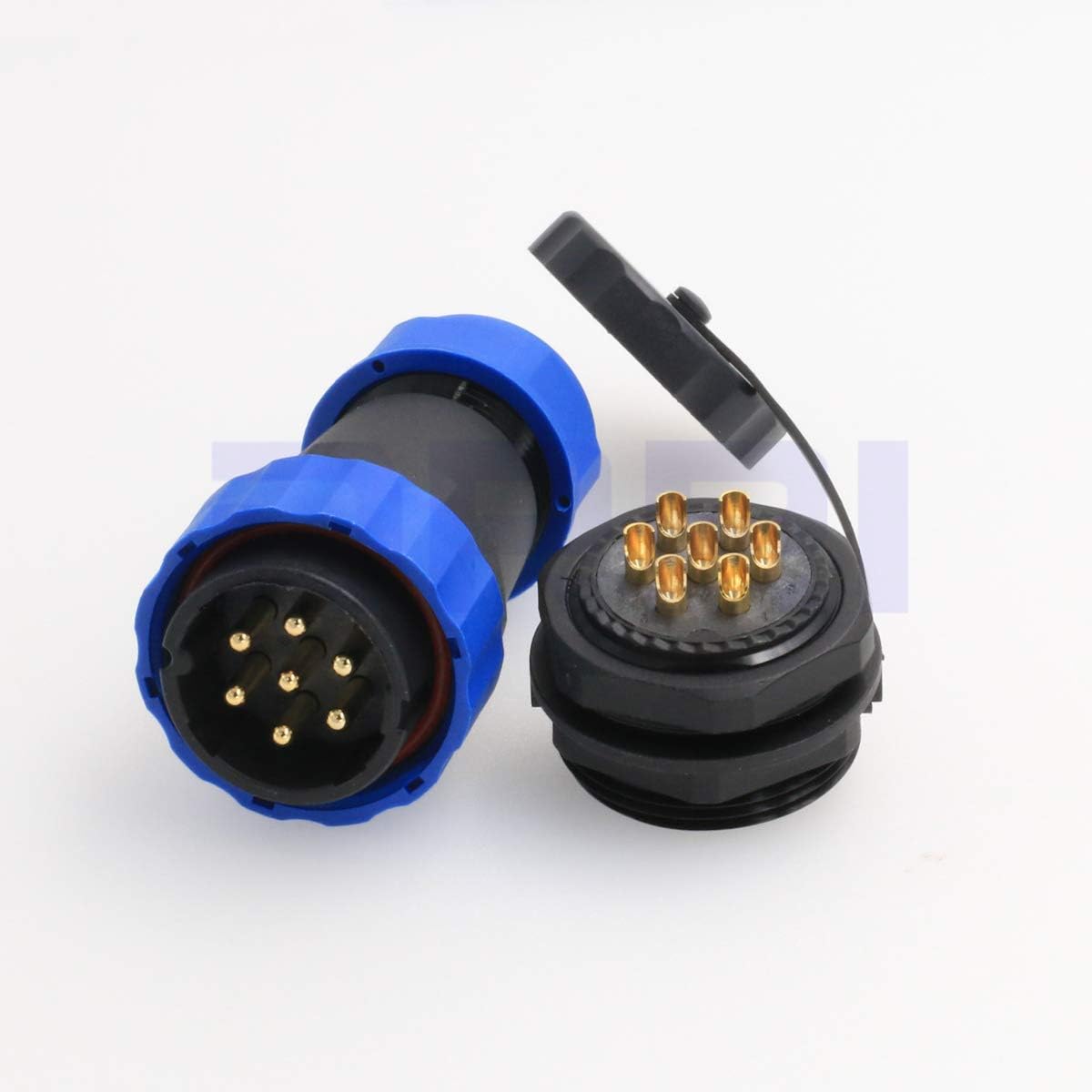 Amazon.com: DRRI HE29 7pin 28mm Chassis Panel Mount 25A Male Plug ...