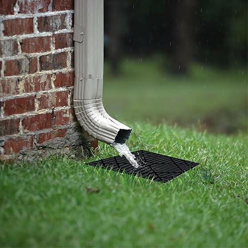 Downspout Extension Catch Basin, Slope Design, Dual Drain Holes, Flexible Hose Expansion Design ...