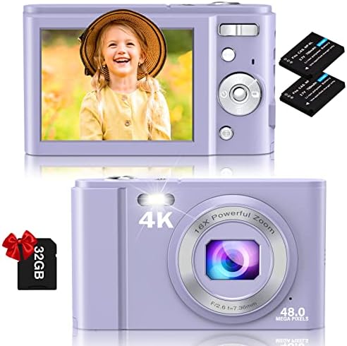 Amazon.com : 4K Digital Camera for Kids Usvnvllun FHD 48MP Vlogging ...