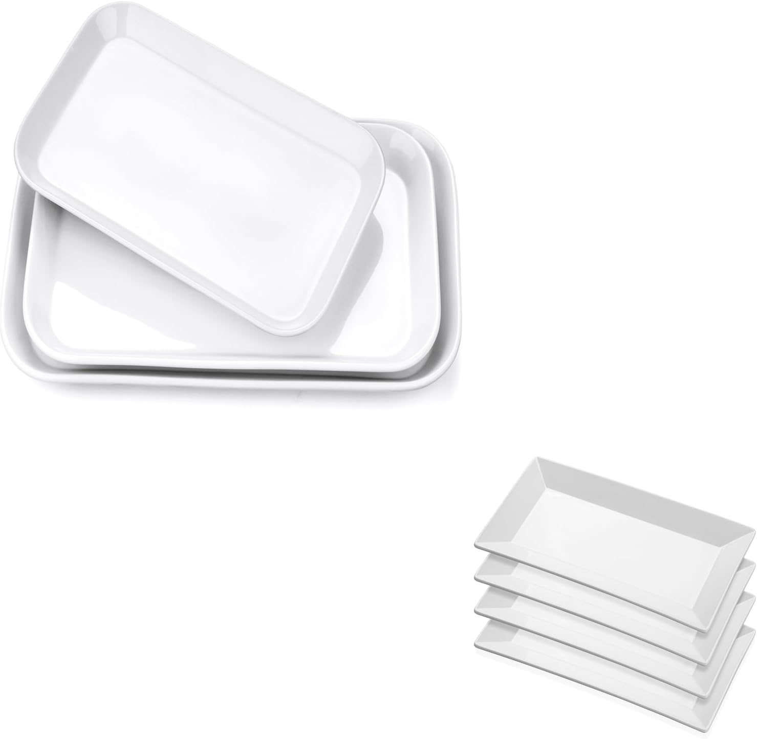 Amazon.com | Yedio Porcelain 9.75 Inch Rectangular Dinner Platters ...