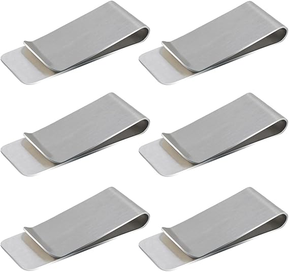 6 Pack Stainless Steel Money Clip Metal Wallet Clip for Men Men's Slim ...