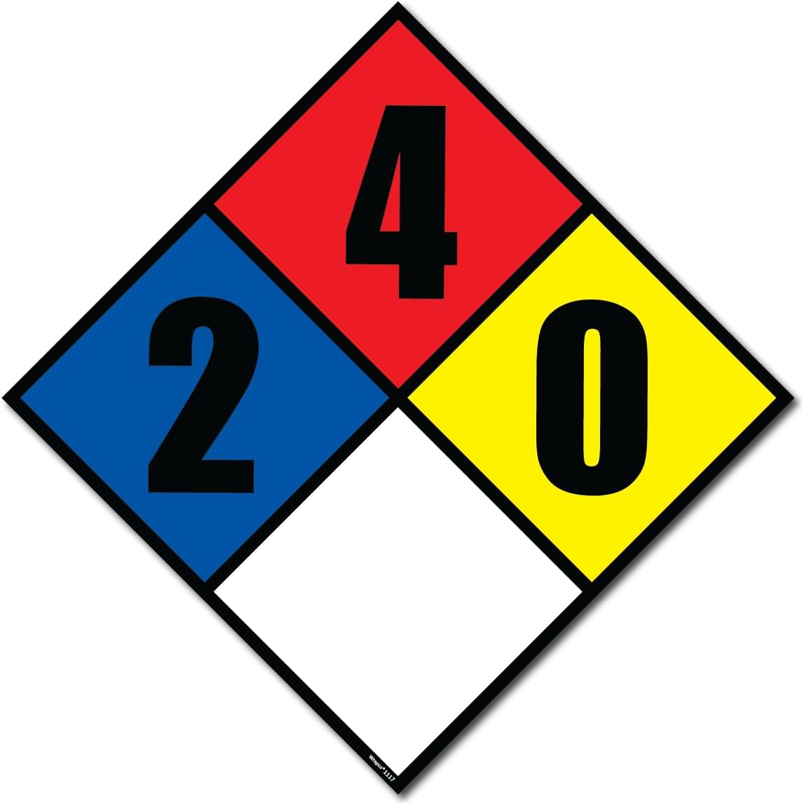 Amazon.com: NFPA 704 2-4-0 Propane Diamond Sign - 10.5 x 10.5 Inch Self ...