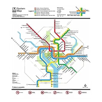 Washington Metro Map Silver Poster - Sleek for D.C. Metro Aficionados ...