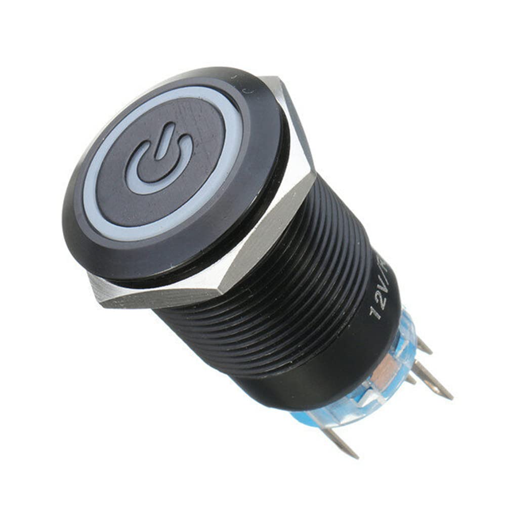 Illuminated Push Button Switch 19mm Metal Push Button Switch LED ...