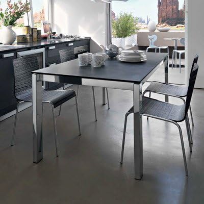 Amazon.com - Bundle-34 Baron Dining Table Top Finish: Frosted Black ...