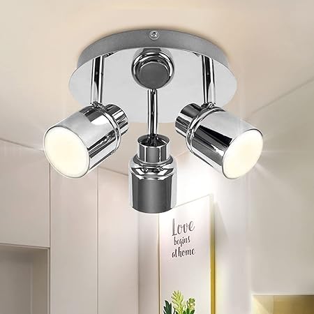 DLLT Modern 3-Light Multi-Directional Ceiling Fixture, Adjustable Round ...