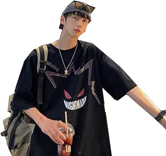 Men's Y2k Graphic Print Oversized T-Shirts Grunge Punk Gtoh Harajuku ...