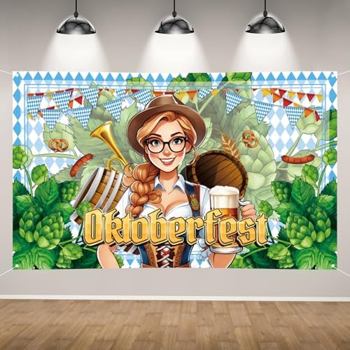 Amazon.com : Rvsticty Oktoberfest Photo Backdrop Welcome Oktoberfest ...