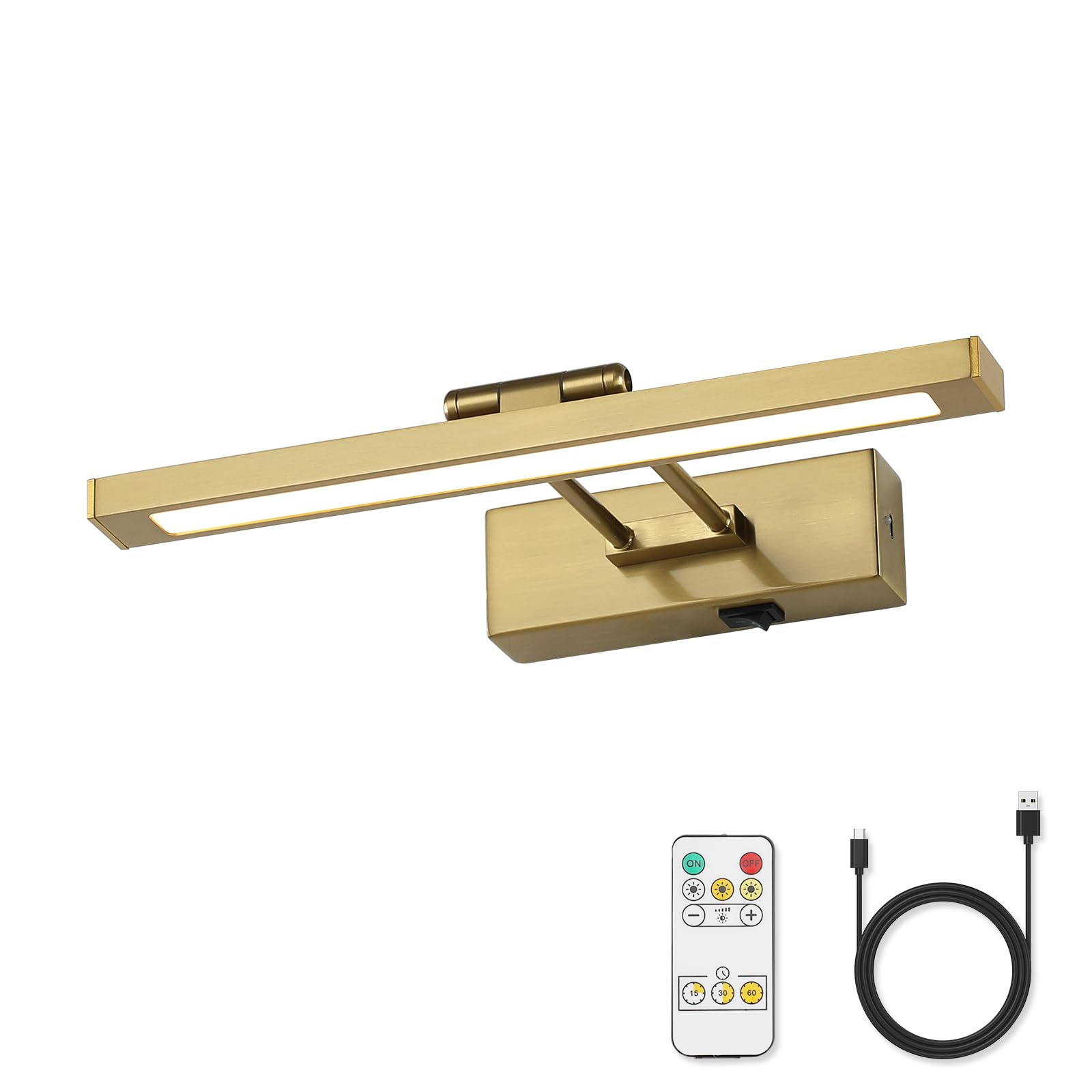 Battery Operated Picture Lights with Remote and Timer,Wireless Art ...