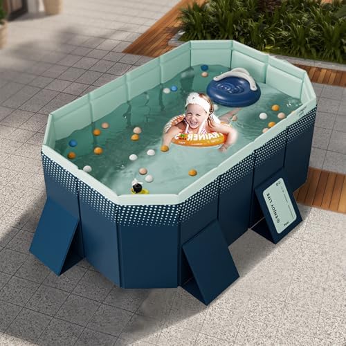 Amazon.com: Foldable Swimming Pool, Non-Inflatable Adults' and Kids ...