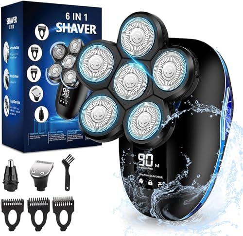 Amazon.com: Head Shaver, Upgrade 6 in 1 Electric Head Shaver for Bald ...
