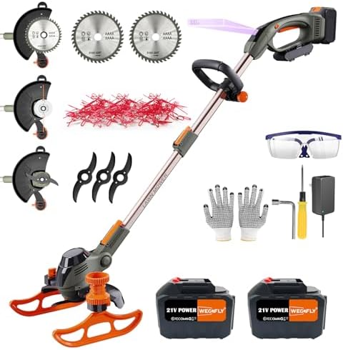 SMILOVII 24V Cordless Strimmer, Telescopic Lightweight Grass Trimmer ...