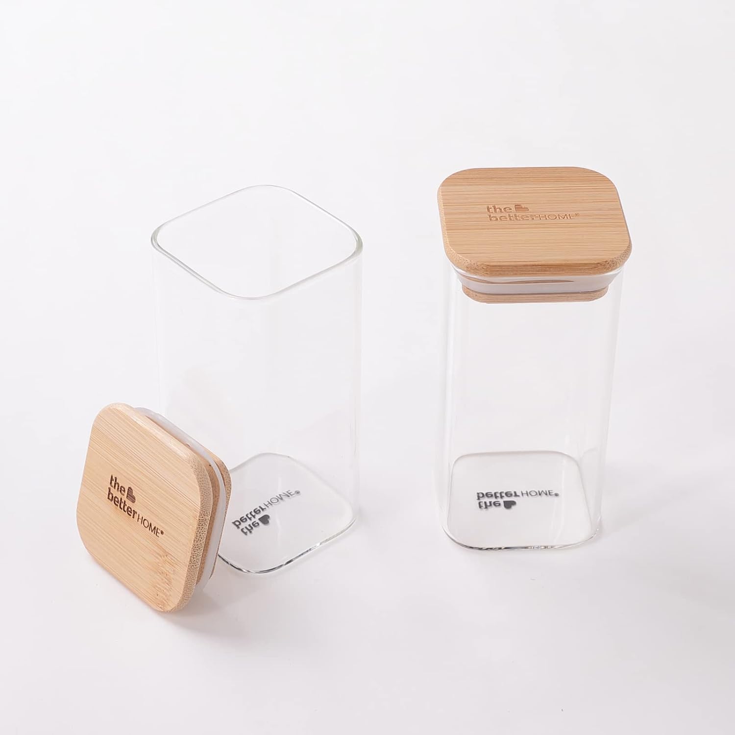 The Better Home Borosilicate Glass Jar For Kitchen Storage (2Pcs- 300Ml ...