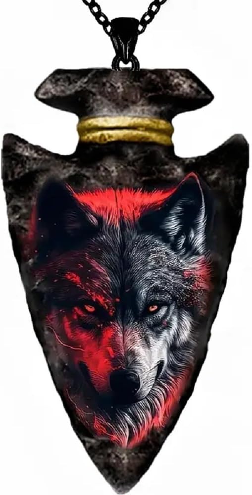 AttractionOil.com Red Wolf Arrowhead Necklace | Amazon.com