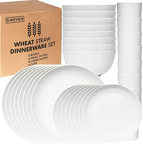 Amazon.com | Wheat Straw Dinnerware Sets | Unbreakable Dinnerware Sets ...