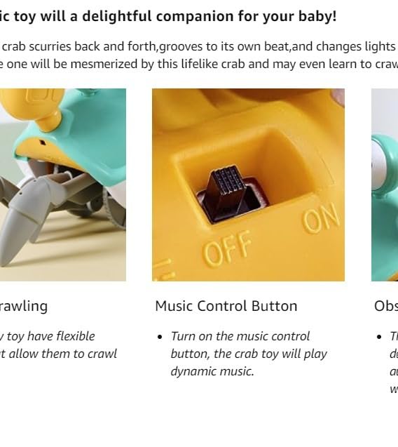 Crawling Crab Baby Toy,Walking Crab Baby Toy, Automatic Obstacle ...