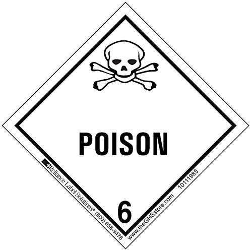 Reliance Safety Signs Dot Class 6 Poison 4" X 4" Poly Labels: Amazon ...
