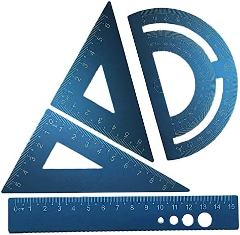 Amazon.com : Joyangy 4 Pack Blue Metal Math Geometry Tools Aluminum ...