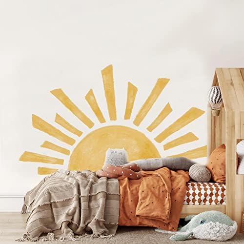 Amazon.com: ECam Half Sun Wall Decal, Boho Decals, Sunshine Large ...