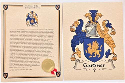 Amazon.com: Gardner - Coat of Arms and Last Name History - 8.5x11 Print ...