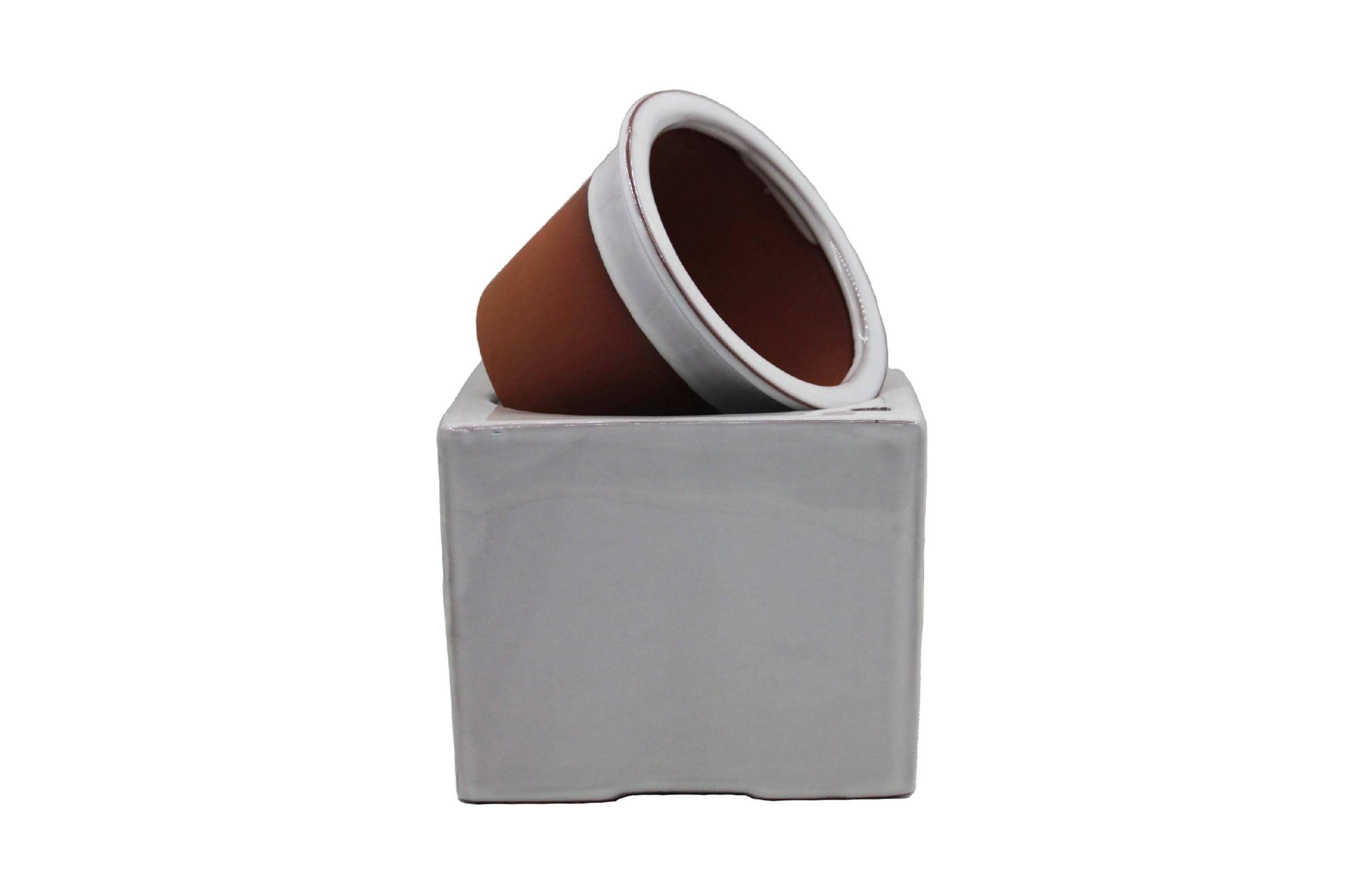 Snapklik.com : Ceramic African Violet Self Watering Pot 6 Inch Square ...