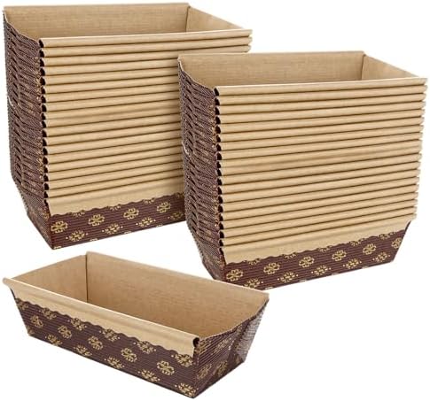 Amazon.com: YAYODS 50 Pcs Paper Loaf Pans for Baking, 6 x 2.5 x 2 Inch ...