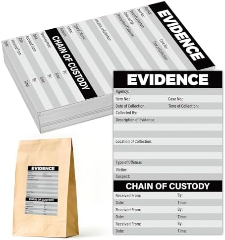 Amazon.com : Adhesive Evidence Label 4 X 6 Inches - Stick on Evidence ...