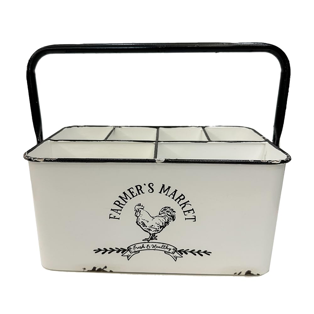 Amazon.com: YOOGAR Silverware Caddy with Handle,Metal Caddy with 6 ...