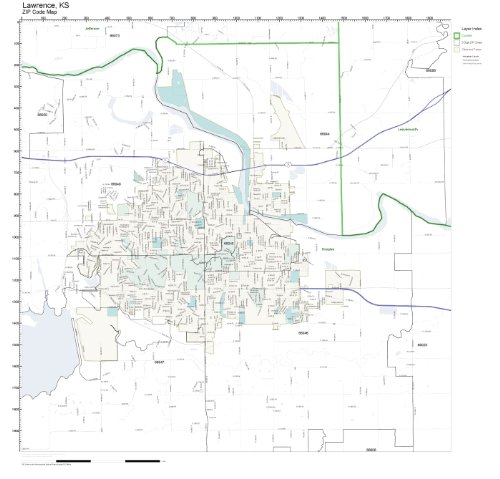 ZIP Code Wall Map of Lawrence, KS ZIP Code Map Not Laminated: Amazon ...