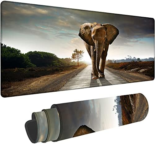 Amazon.com: Gaming Desk Mat Large, Elephant Road Extended Mousepad,Non ...