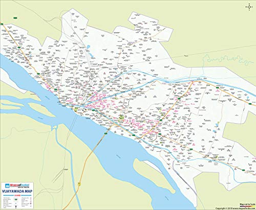 Vijayawada City Map (48"W X 39"H) - 2019 Edition : Amazon.in: Office ...