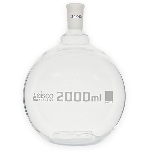 Eisco Labs - 2000 mL Flat Bottom Boiling Flask with 24/40 Ground Joint ...