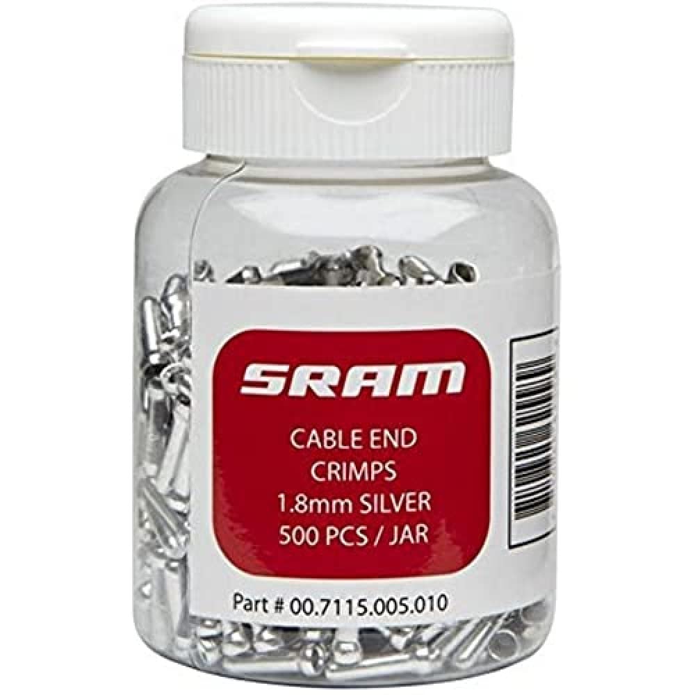 Amazon.com : SRAM Cable End Crimps 1.8mm, 500-Count Jar : Cycling ...