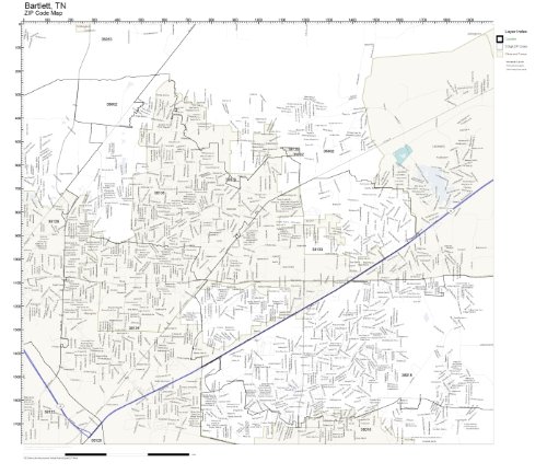 ZIP Code Wall Map of Bartlett, TN ZIP Code Map Laminated: Amazon.com ...