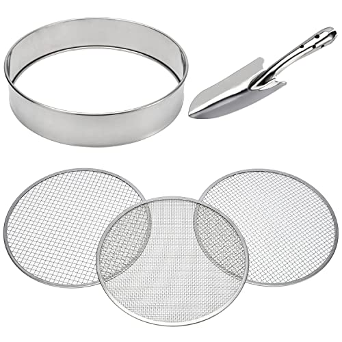 Snapklik.com : Soil Sieve Stainless Steel Riddle Sieve Set, 12 Diameter