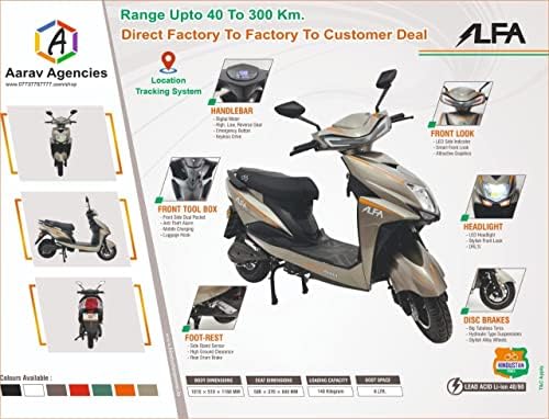 Aarav Agencies 45 Alpha Electric Scooter Non RTO | Tubeless Tyres (30 ...