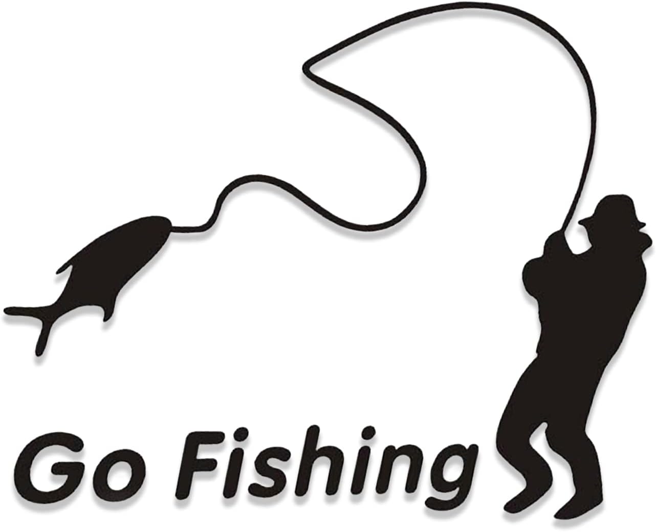 Amazon.com: Go Fishing Sticker, Fish Decals, Outdoor Fishing Stickers ...