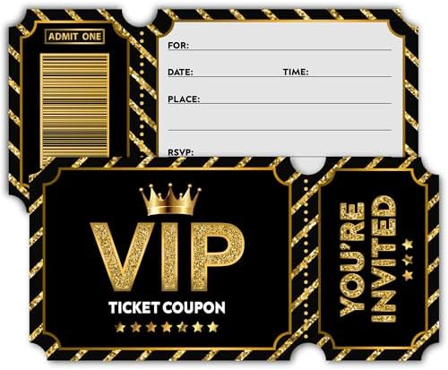 Amazon.com : Feyerr VIP Party Invitations for Boys Girls, 30 Double ...