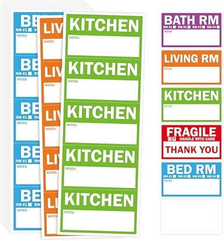 Amazon.com : 300PCS Home Moving Labels, 5 Color Coding Labels Packing ...