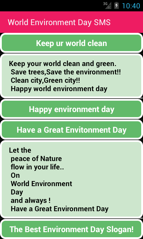 World Environment Day SMS - App on Amazon Appstore