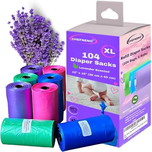 Amazon.com: USBOO Baby Disposable Diaper Bags, Waste Bags 8 Refill ...