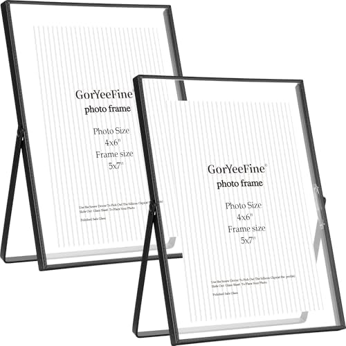 Amazon.com - GorYeeFine Black 5x7'' Floating Picture Frame Set of 2,For ...