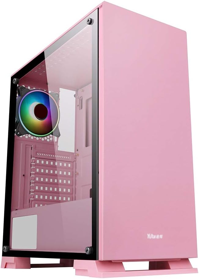 Amazon.com: HDYD Pink Gaming Case,Mid-Tower PC Gaming Case ATX/M-ATX ...
