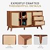 Amazon.com: Bme Rattan Pre-Assembled Buffet Sideboard with 3 Drawers & 2 Doors, 58" Accent ...