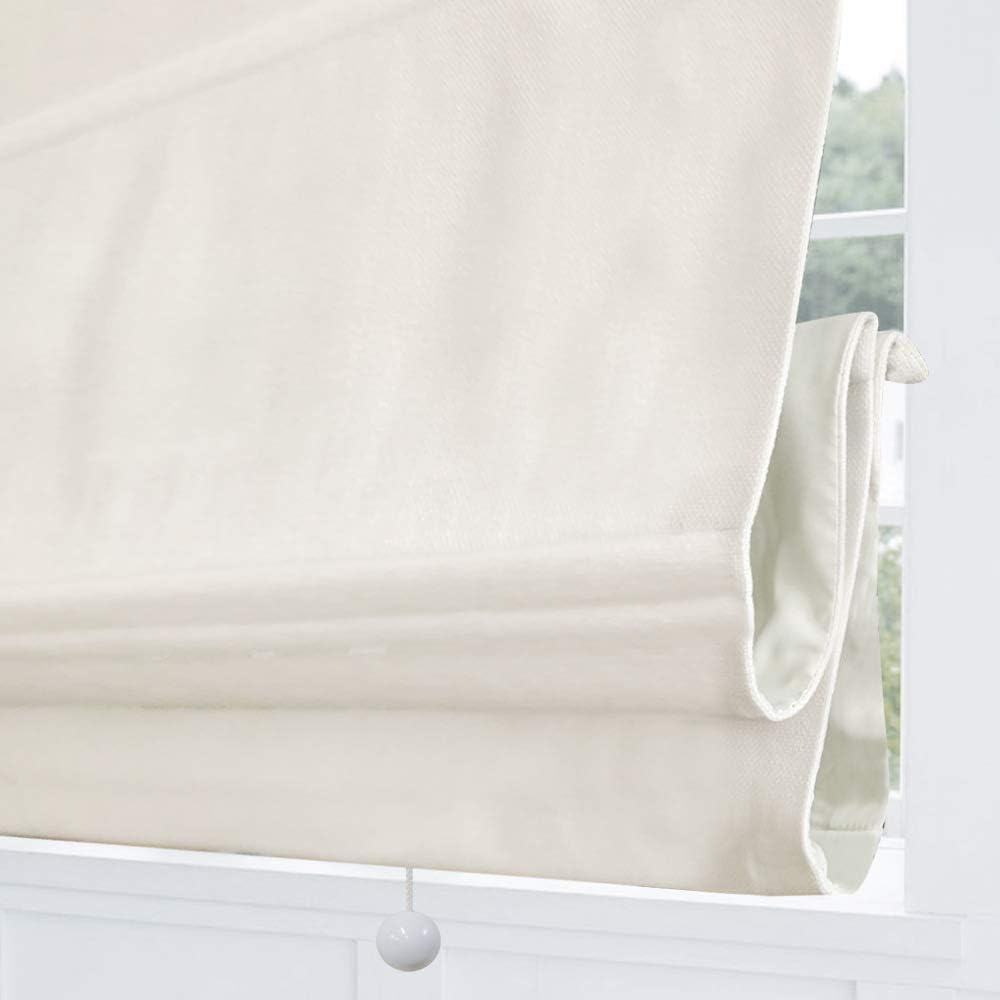 Amazon.com: Cordless Roman Shades Window Blinds, White Premium Blackout ...