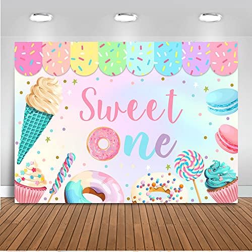 Amazon.com : Mocsicka Donut Sweet One Backdrop for Girl First Birthday ...